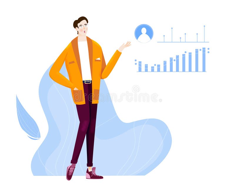Young Professional at Presentation, Business Concept Illustration Stock ...
