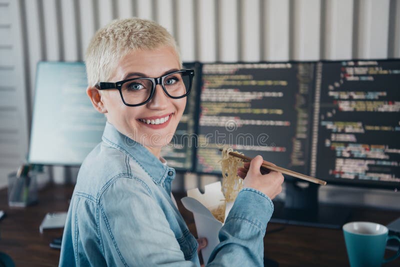 Young Professional Programmer Enjoying Meal Working Modern Office Space Stock Photos - Free ...