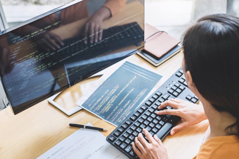 Young Professional Programmer Working At Developing Programming And Website Working In A
