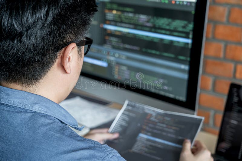 Young Professional Programmer Working At Developing Programming And Website Working In A