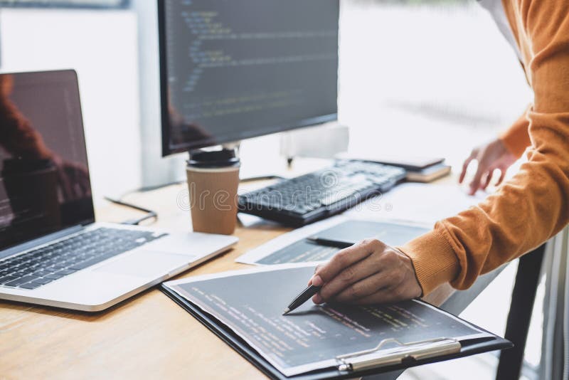Professional Programmer Working At Developing Programming And Website Working In A Software