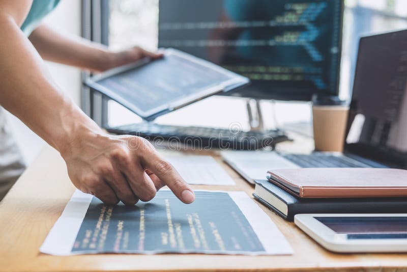 Young Professional Programmer Working At Developing Programming And Website Working In A