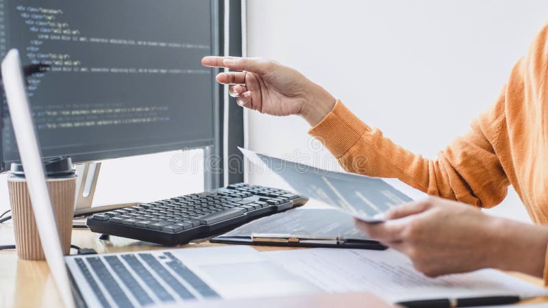 Young Professional Programmer Working at Developing Programming Stock Photo - Image of password ...