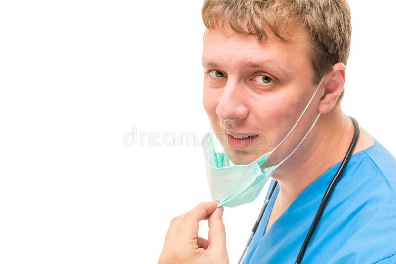 Young Professional Surgeon Pulled the Mask Stock Image - Image of ...