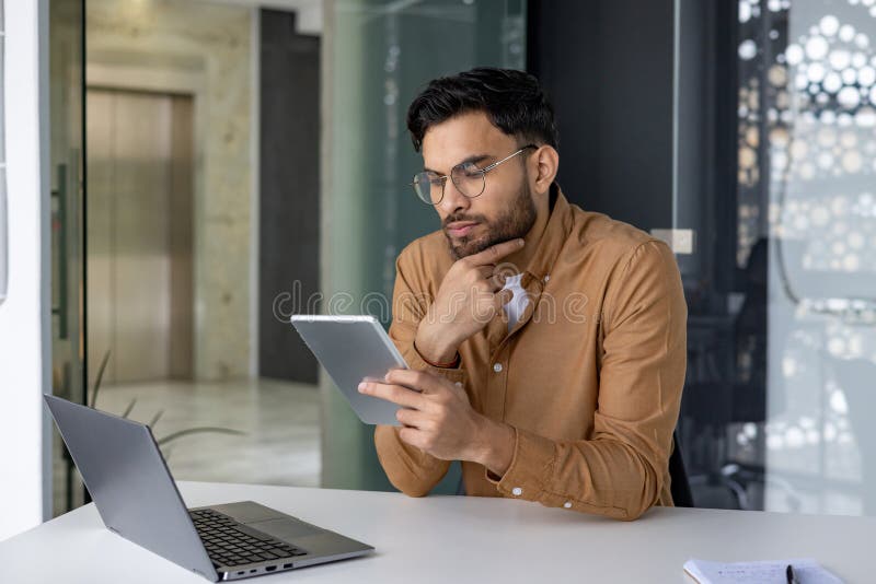 Professional Man Using Smartphone at Office Desk Stock Photo - Image of ...
