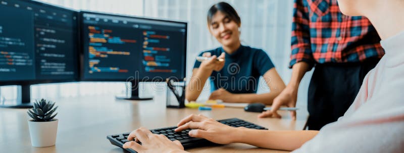 Website Developer Team Brainstorming and Sharing Idea at Office ...