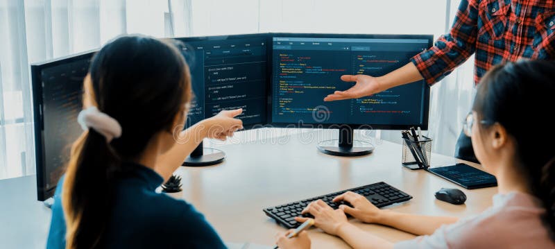 Website Developer Team Brainstorming and Sharing Idea at Office ...