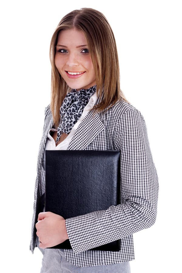Young Professional Woman Holding Her Office Files Stock Photo - Image ...