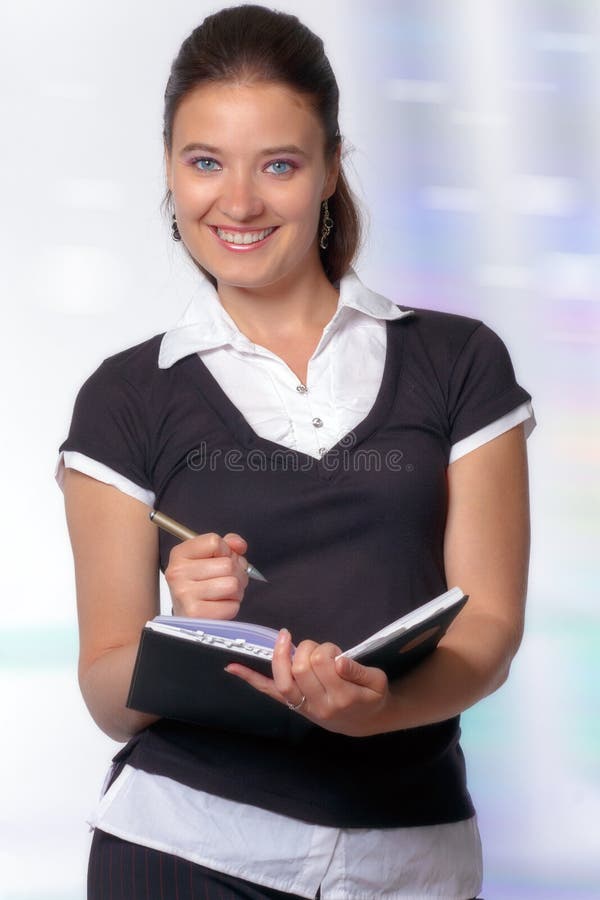 Young Professional Woman Taking Notes Stock Image - Image of smart ...
