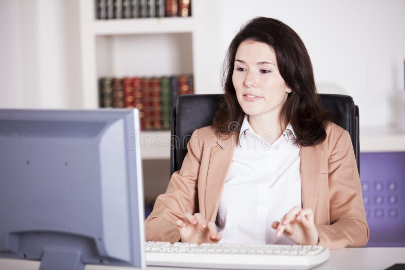 Young Professional Woman Working at the Office Stock Image - Image of ...