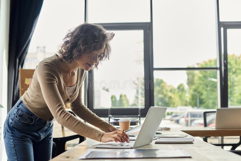 Focused Workspace Activity Highlights Dedication and Stock Image ...