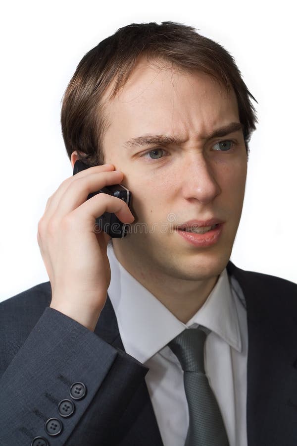 Young Professional, Worried on the Phone Stock Image - Image of ...