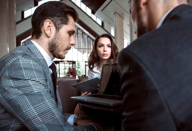 Young Professionals Work in Modern Office.Business Crew Working with ...