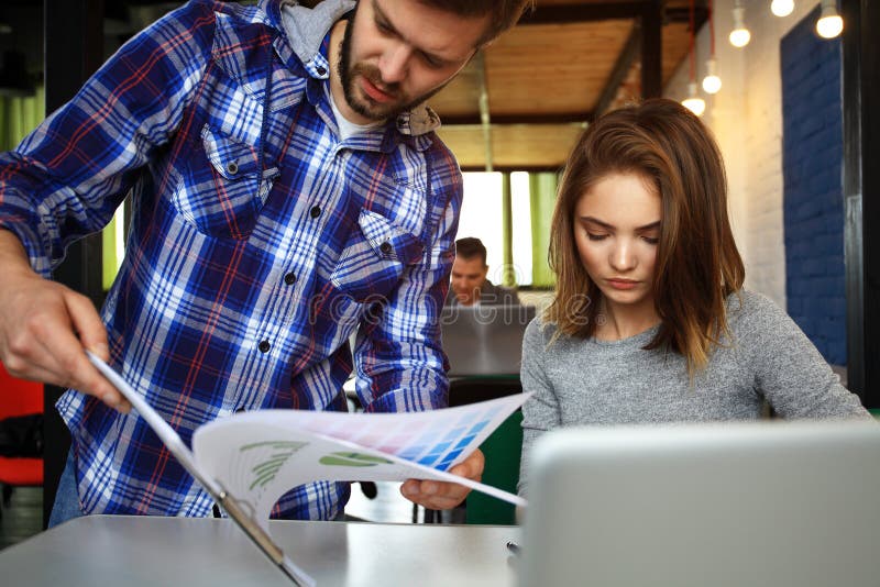 Young Professionals Work in Modern Office.Business Crew Working with ...