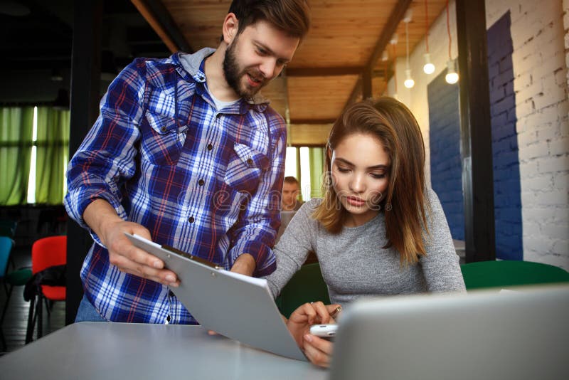 Young Professionals Work in Modern Office.Business Crew Working with Startup Stock Image - Image ...