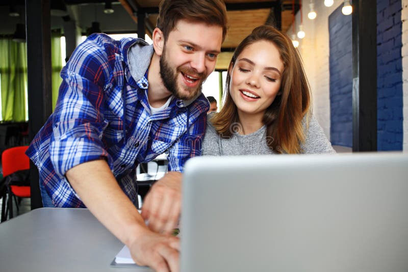 Young Professionals Work in Modern Office.Business Crew Working with ...