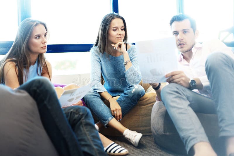 Young Professionals Work in Modern Office.Business Crew Working with ...