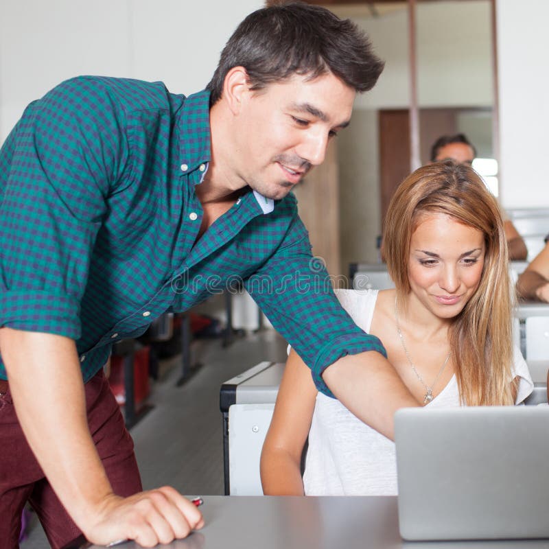 Young Professor Giving Seminar Stock Photo - Image of professor, asking ...