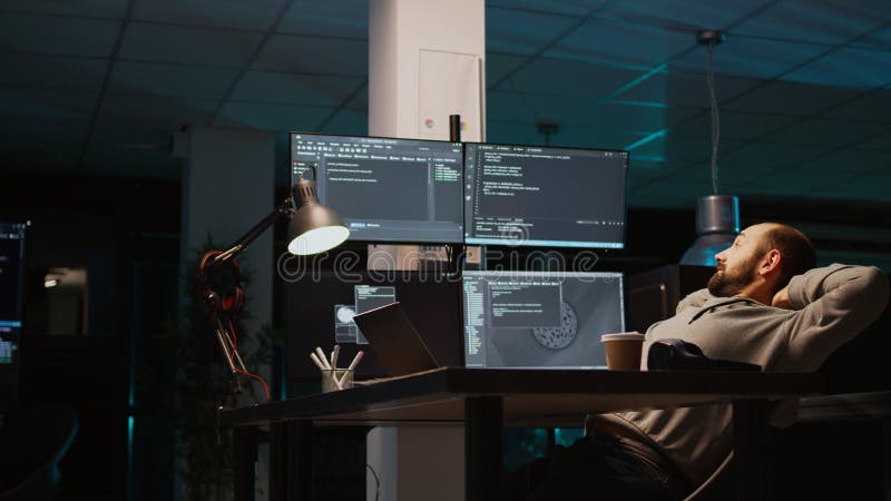 Young Programmer Celebrating Coding Success And Typing Source Code