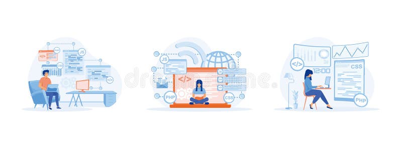 Young Programmer Concentrated At Working Project Coding And Developing Developer Creates