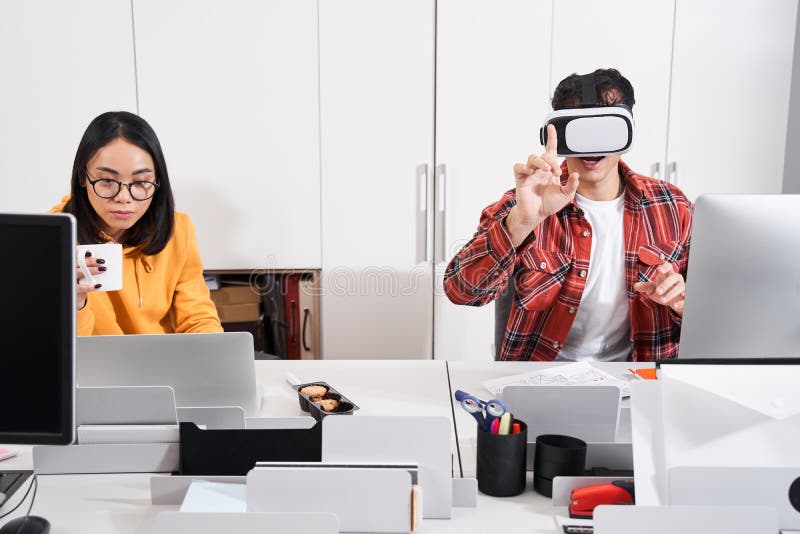 Man Testing 3D Games and Application Stock Image - Image of hand, cmyk ...