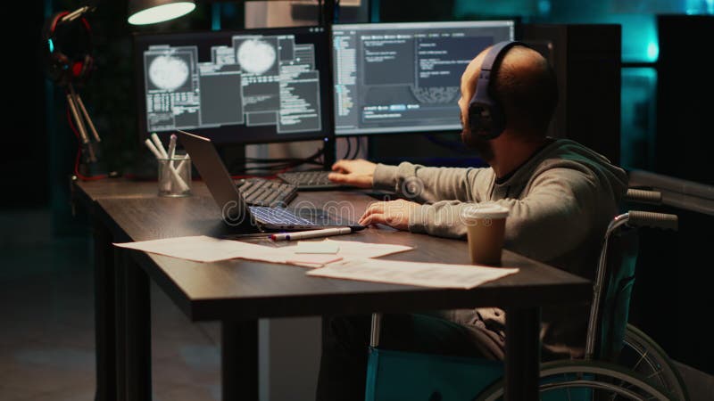Young Programmer Typing Source Code In Office Stock Video Video Of