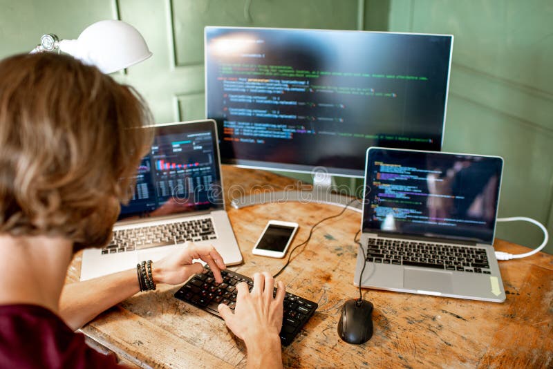Programmer Working With Program Code Stock Image Image Of Startup Software 132058175
