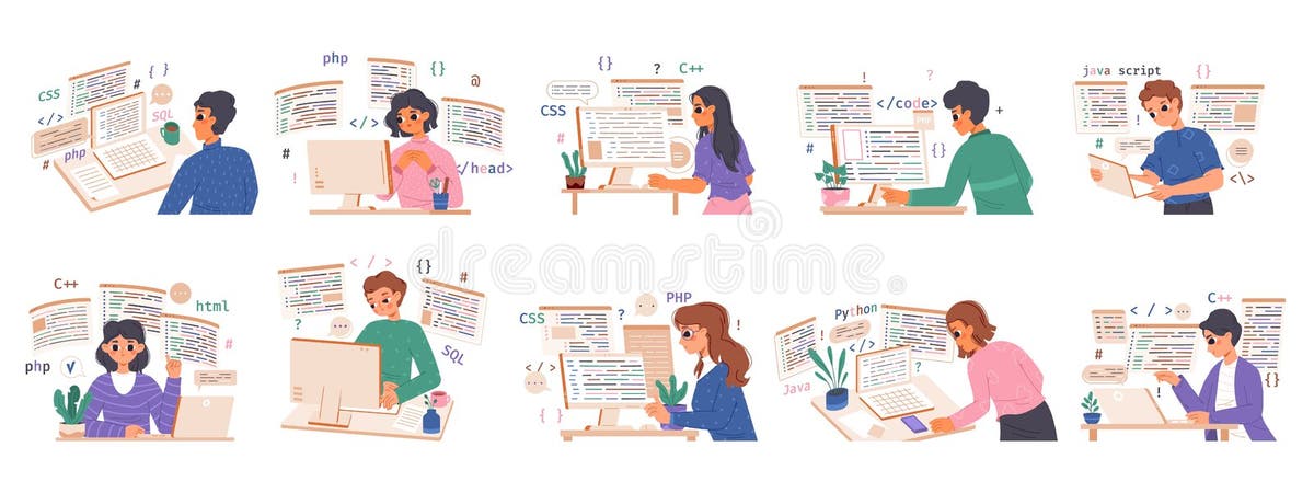 Young Programmers Stock Illustrations – 236 Young Programmers Stock Illustrations, Vectors ...