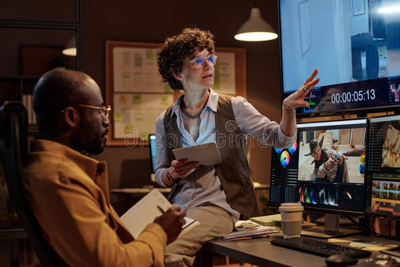 Project Manager Explaining Shooting Plot Stock Photo - Image of ...