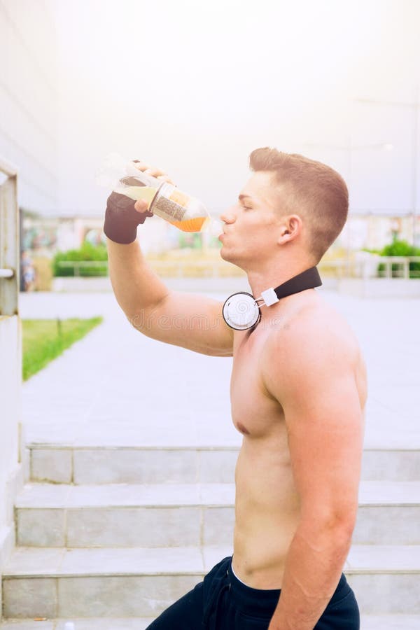 Young Proud Man Relaxing after a Very Hard Workout. Selective Focus ...