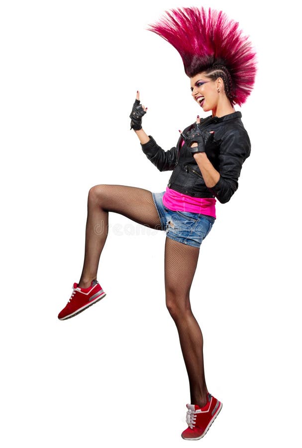 Young punk girl isolated stock image. Image of iroquois - 105061721