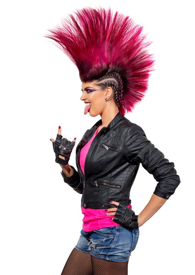 Young punk girl isolated stock image. Image of eccentric - 108525275