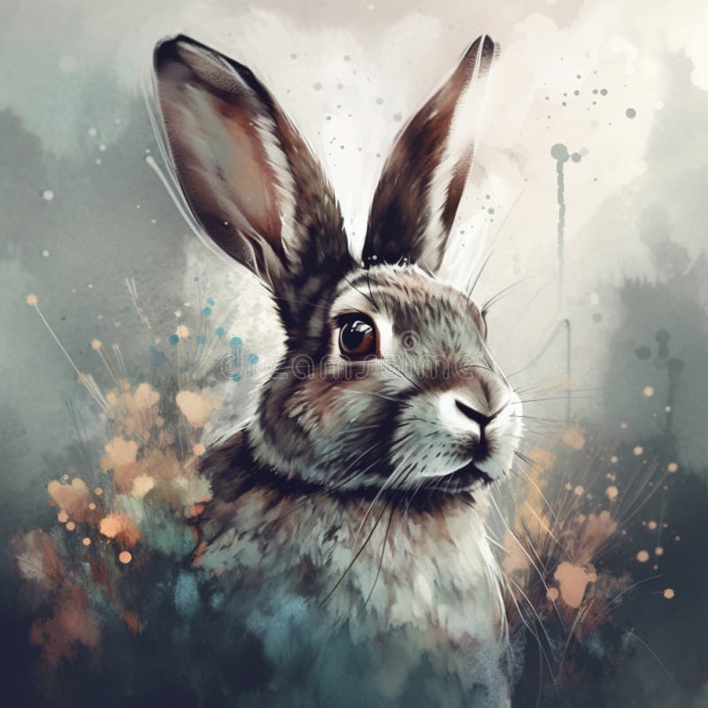 Young Rabbit Illustration, Created with Generative AI. Stock ...