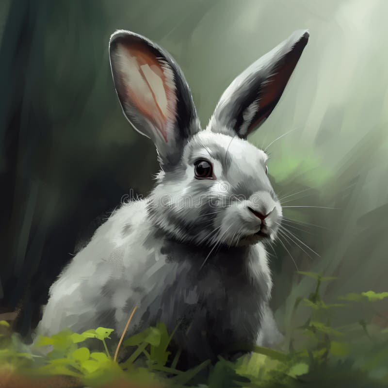 Young Rabbit Illustration, Created with Generative AI. Stock ...