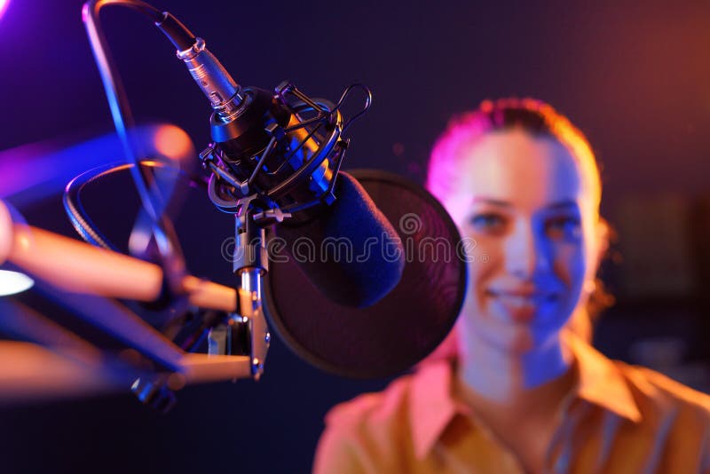 Young Radio Host in the Radio Broadcasting Station Stock Photo - Image ...
