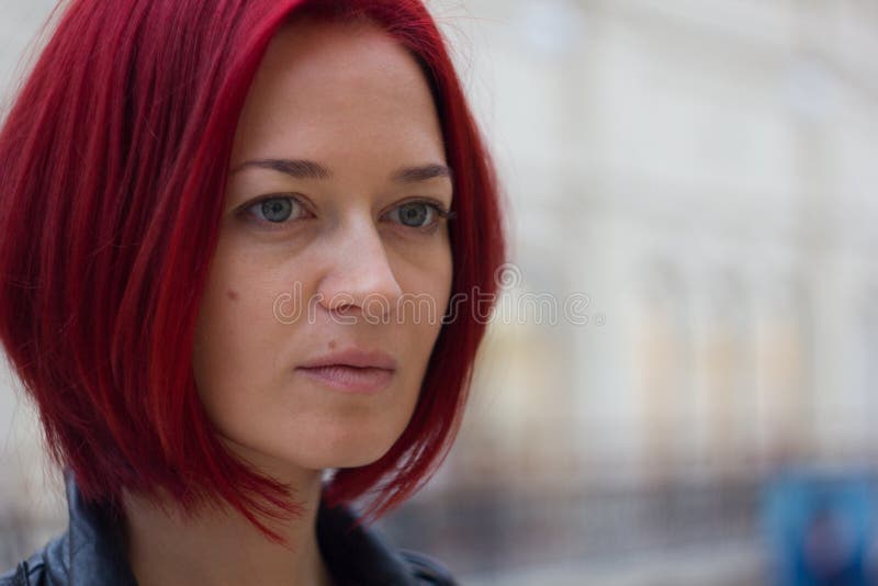 Young redhaired woman stock photo. Image of view, portrait - 55097718