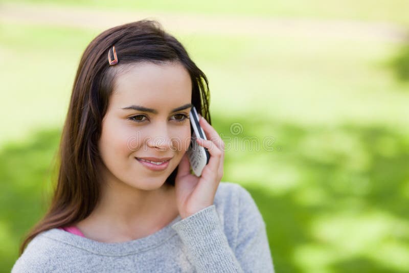 Young Relaxed Girl Talking on the Phone Stock Image - Image of calm ...