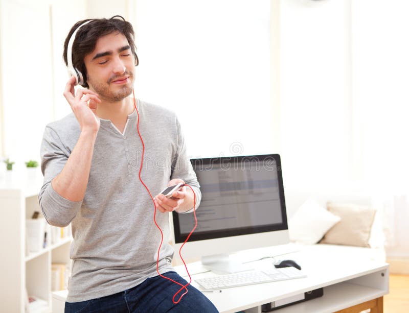 Listening music stock image. Image of positive, people - 3021161