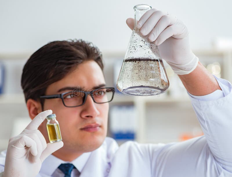 Young Researcher Scientist Doing a Water Test Contamination Expe Stock ...