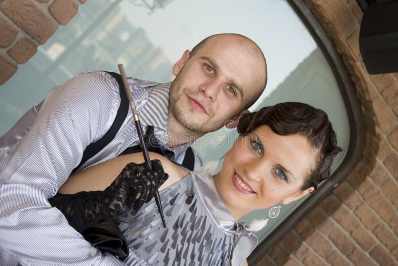 Young retro couple stock image. Image of adult, happy - 15053095