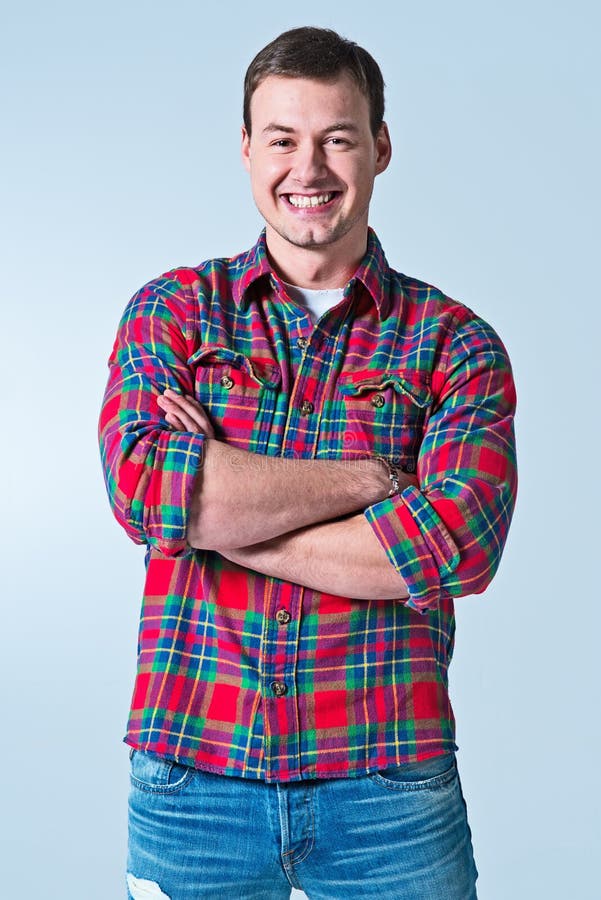 Young Robust Casual Man stock image. Image of brown, handsome - 29741833