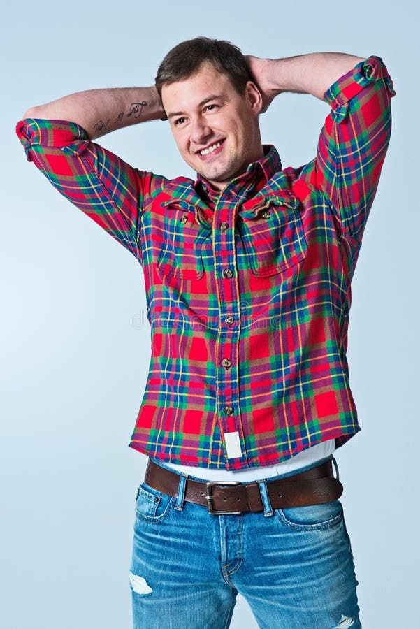 Young Robust Casual Man stock photo. Image of male, happy - 29741976