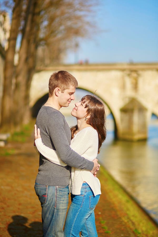 Young Romantic Couple in Paris Stock Image - Image of relationships ...
