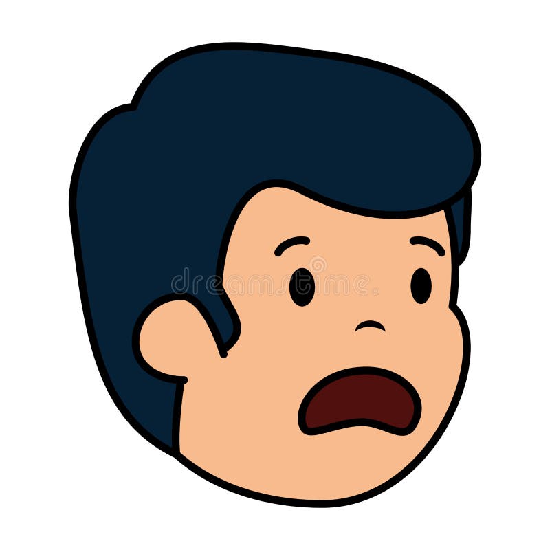 Young Sad Man Head Character Stock Vector - Illustration of ...