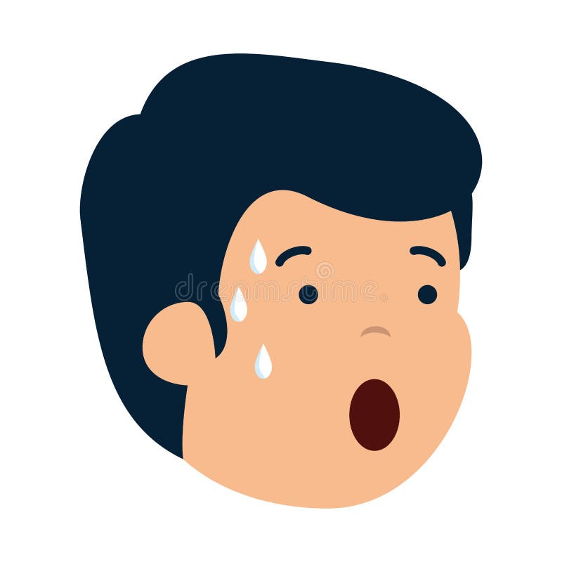 Young Sad Man Sweating Character Stock Vector - Illustration of adult ...