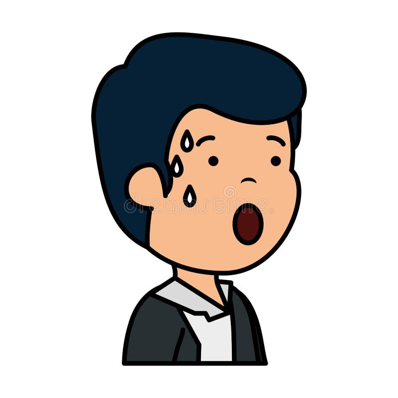 Young Sad Man Sweating Character Stock Vector - Illustration of adult ...