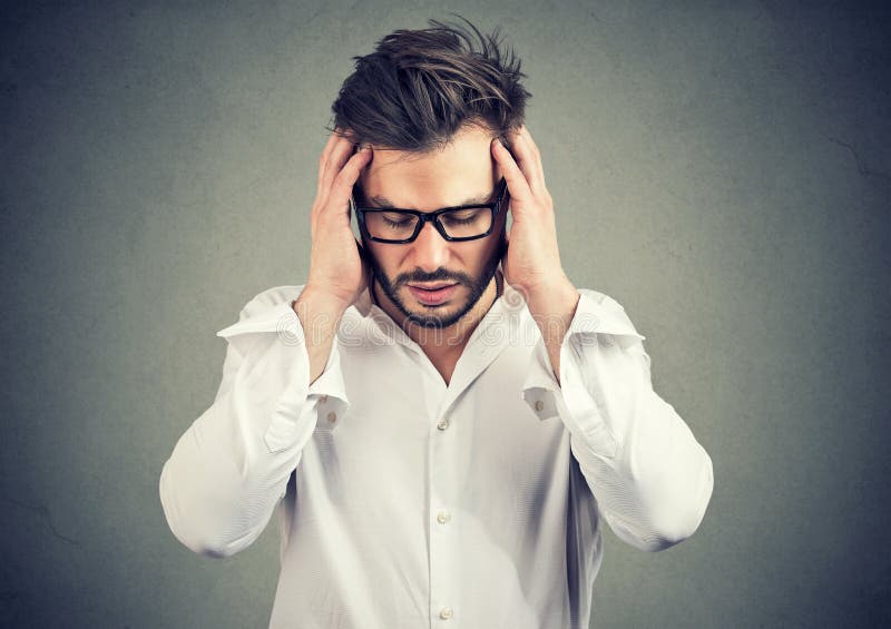 Sad Unhappy Man with Problems Looking Miserable Stock Image - Image of ...