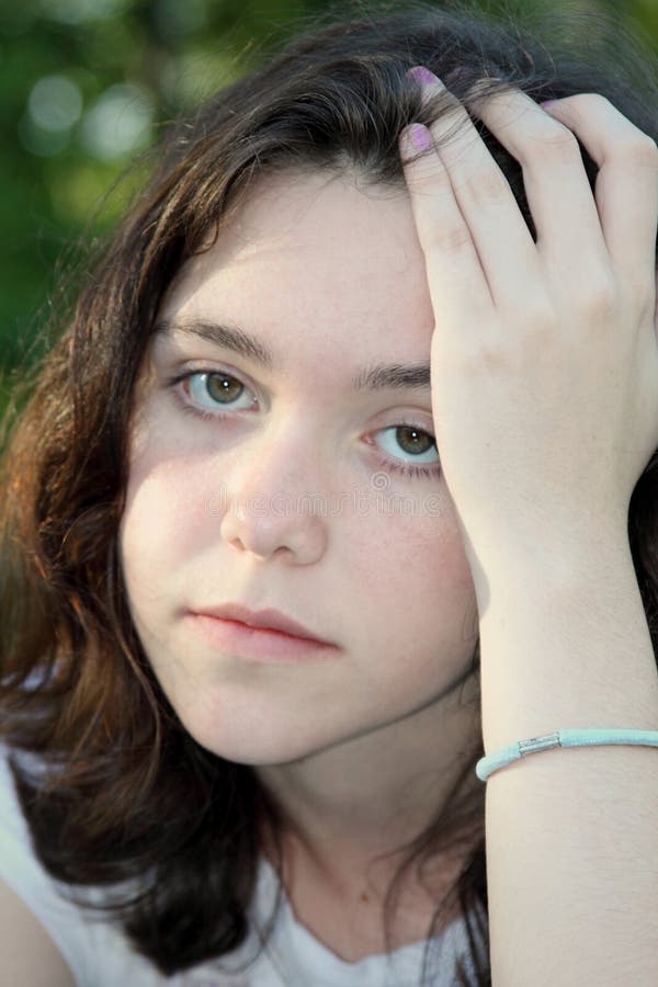 Young sad woman stock image. Image of emotional, arms - 14200393
