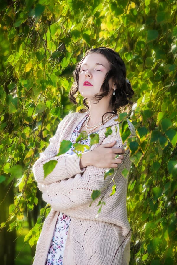 Young Sad Women in a Park on a Warm Autumn Day Stock Image - Image of ...