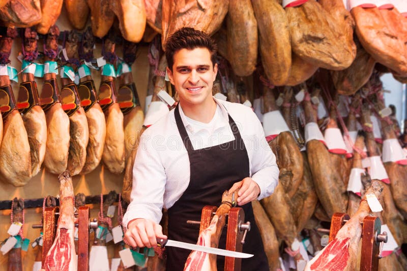 Young salesman jamon stock image. Image of person, european - 67329847